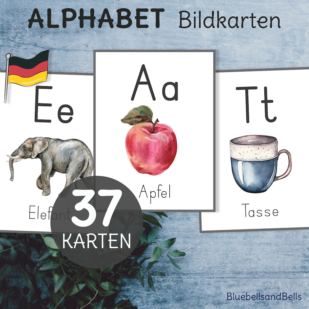 Anlaute Bildkarten. Alphabet Druckbare Lernkarten. - Etsy