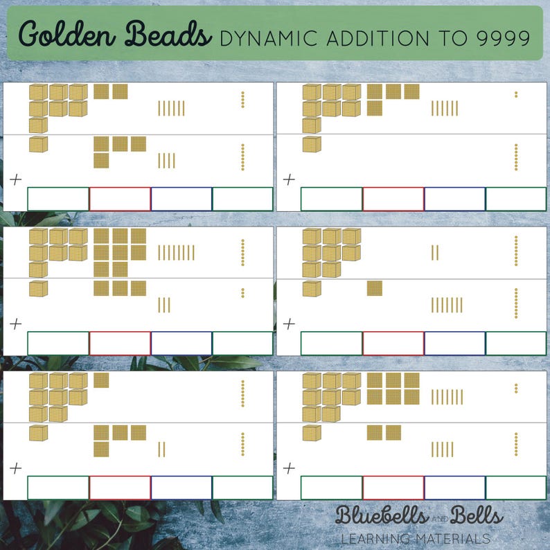 Montessori Golden Beads Addition Dynamic to 9999 Task Cards - Etsy