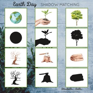 Earth Day Shadow Matching Cards. Montessori Preschool Printable ...