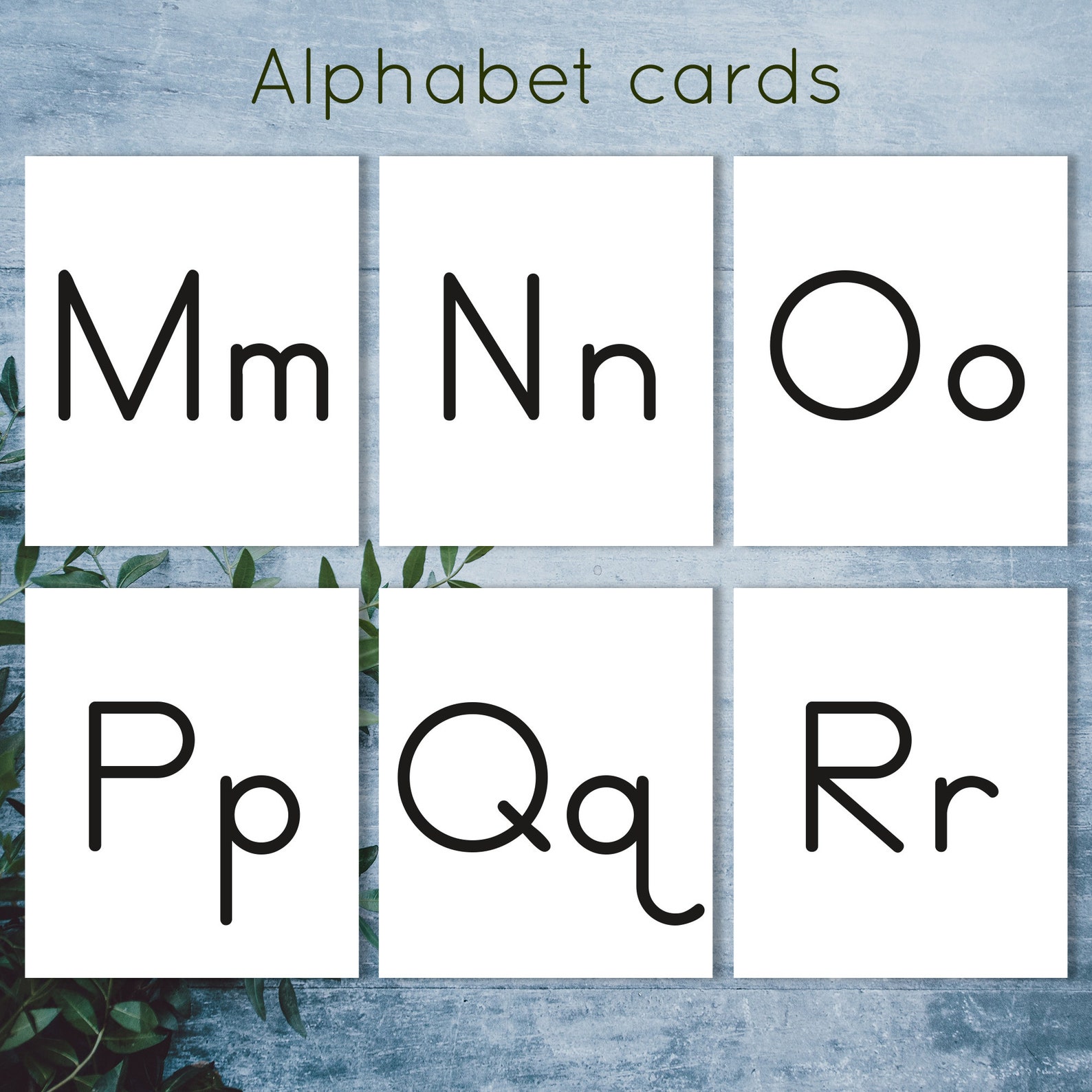 Printable Alphabet Cards. Simple Letter Flash Cards. ABC - Etsy