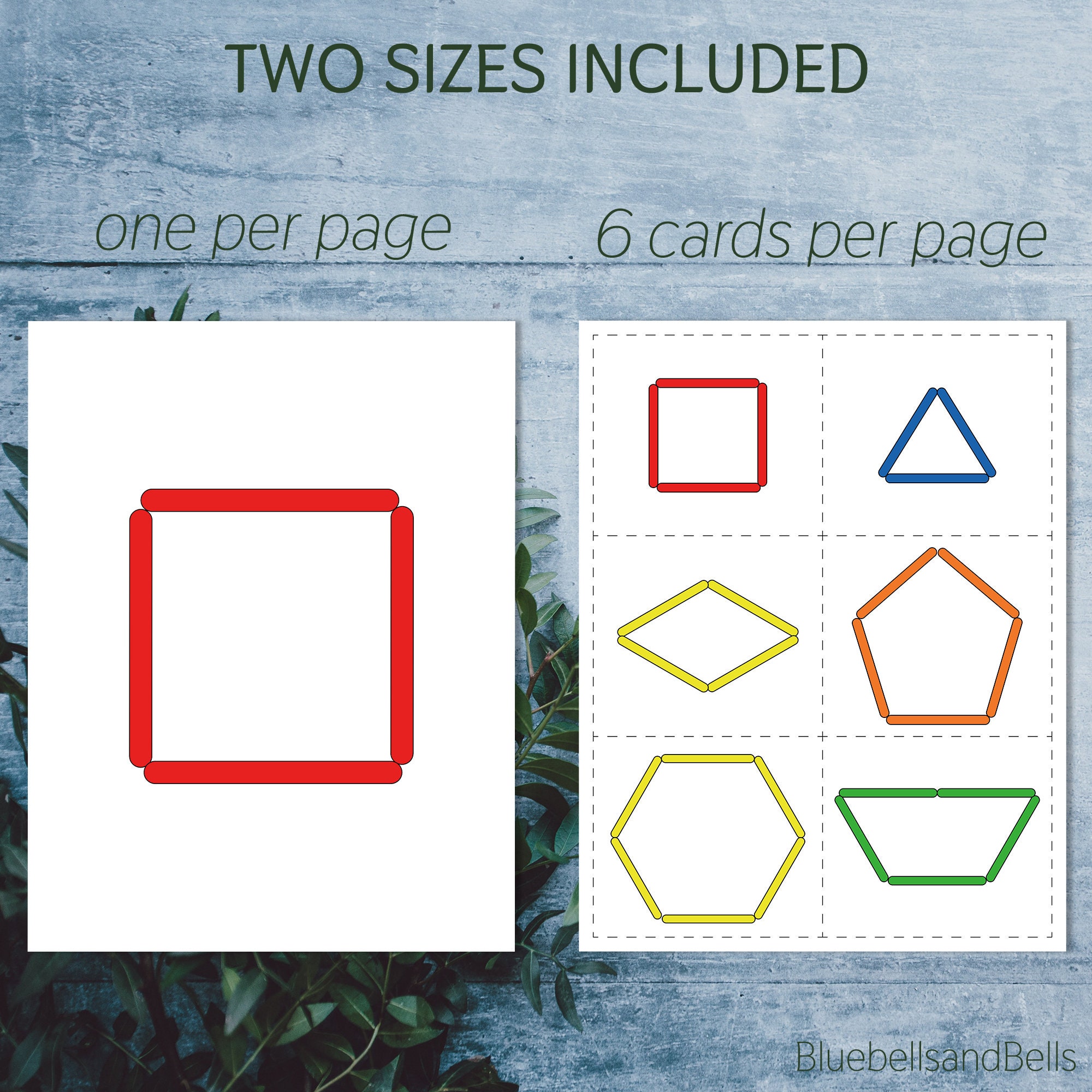 Craft Stick Patterns. Preschool Shape Matching Game. - Etsy