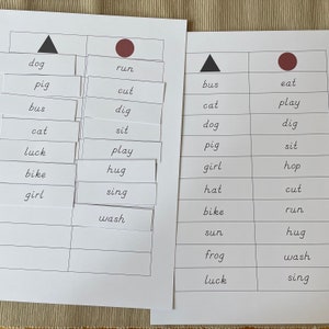 Montessori Parts of Speech Noun and Verb Sorting Activity. - Etsy