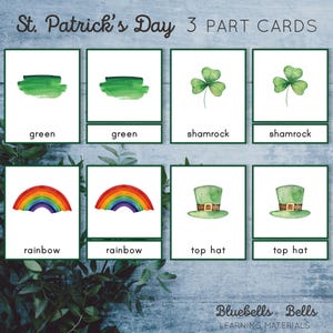 St. Patrick's Day Montessori Printable 3-part Cards. Preschool and ...