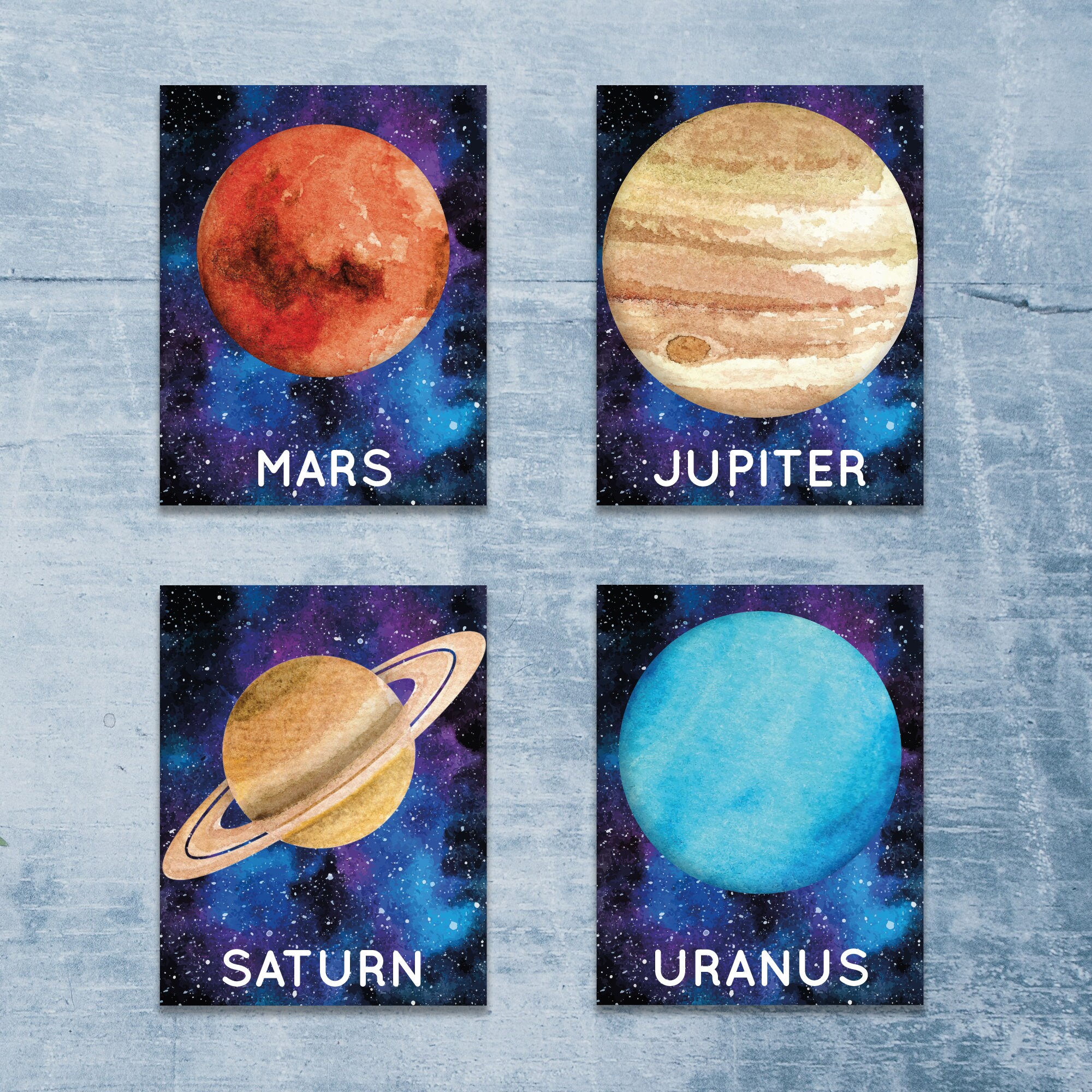 Solar System Printable Flashcards. Outer Space Cards Toddler. - Etsy