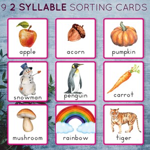 Syllable Sorting Printable Activity. Montessori Preschool and ...