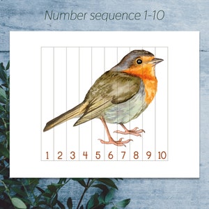 Bird Preschool Printable Number Sequence Puzzles 1-10. Montessori ...