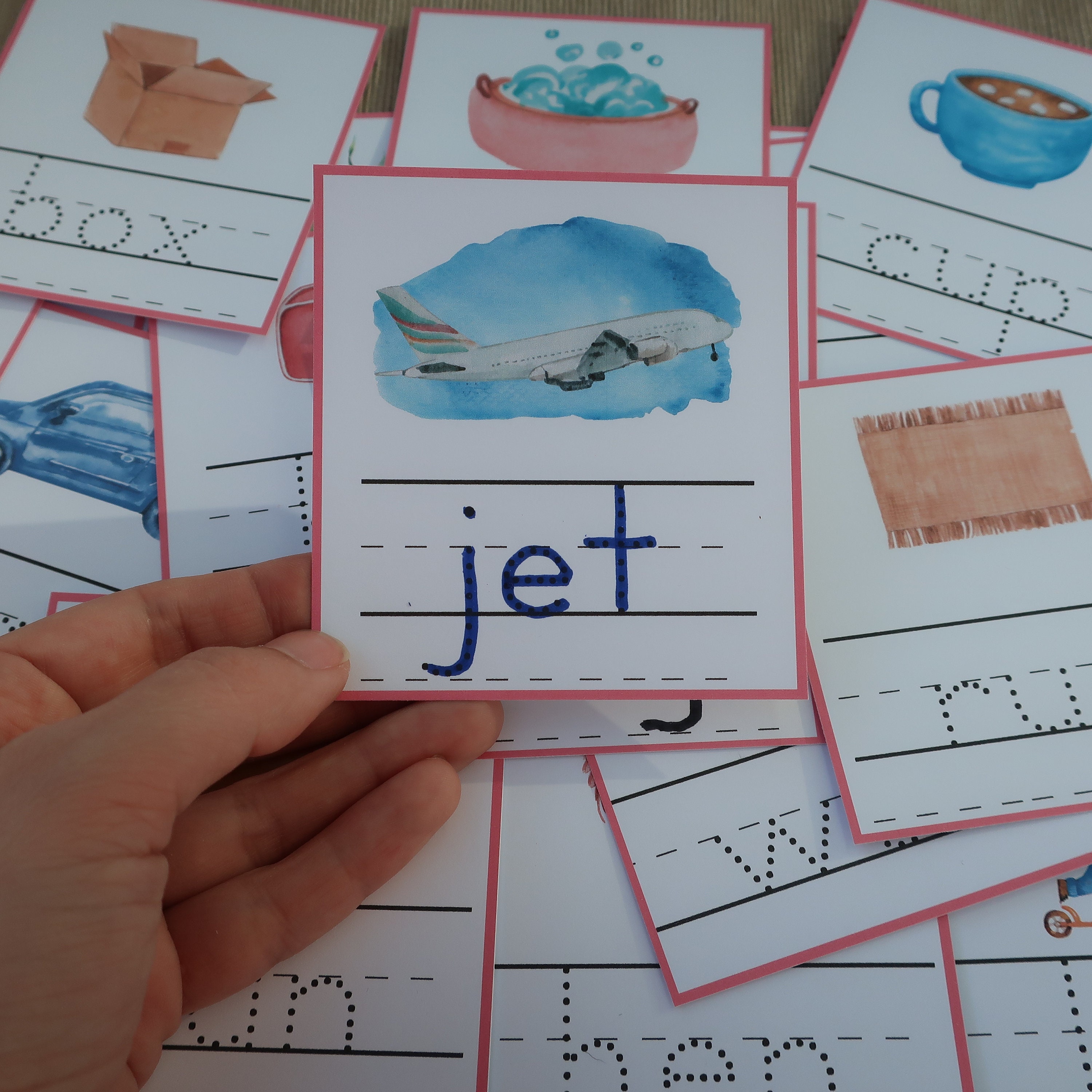 CVC Word Tracing Cards. Montessori Handwriting Practice | Etsy