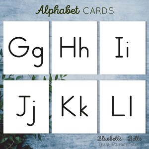Printable Alphabet Cards. Simple Letter Flash Cards. ABC Minimalist ...