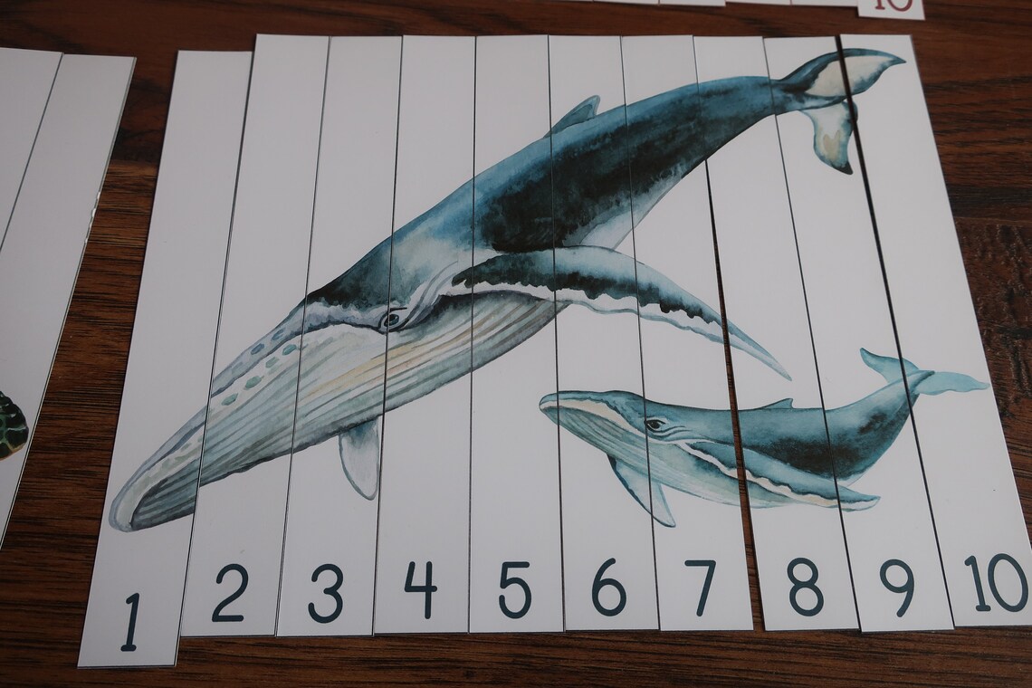 Ocean Animal Preschool Printable Number Sequence Puzzle 1-10. | Etsy