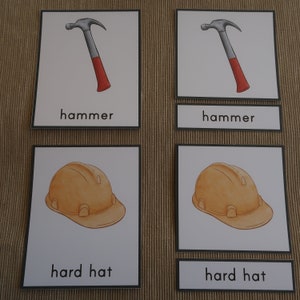 Tools Montessori Printable Three Part Cards. Preschool and Kindergarten ...