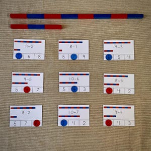 Montessori Subtraction Worksheets Number Rods. Kindergarten and 1st ...