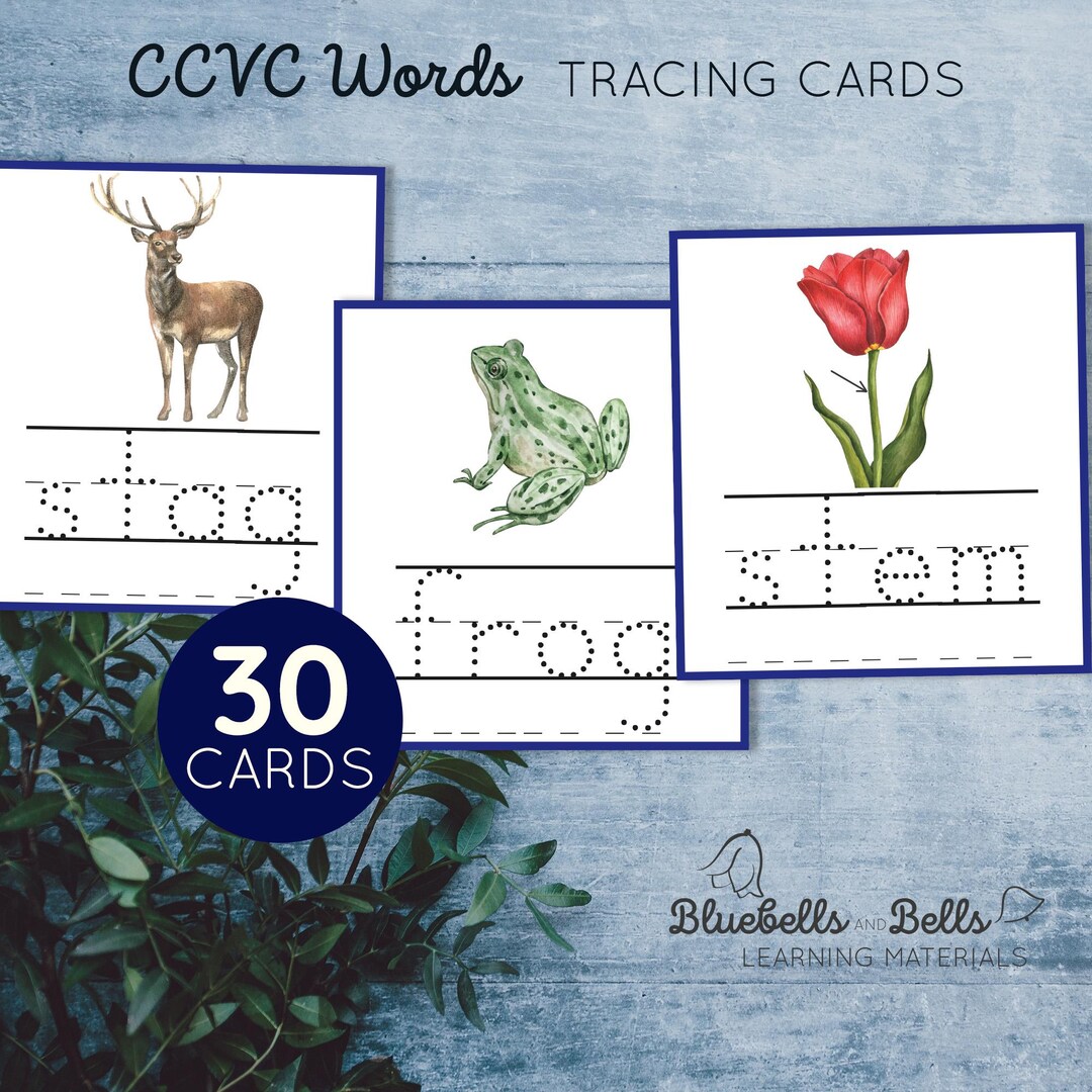 Beginning Blend Cards for Tracing. CCVC Words Handwriting Practice for ...