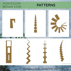 Montessori Brown Stair Extension Printable Patterns, Matching Cards and ...