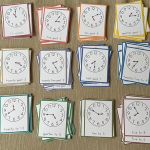 Telling Time Cards Second Level Words. Montessori Printable Clock ...