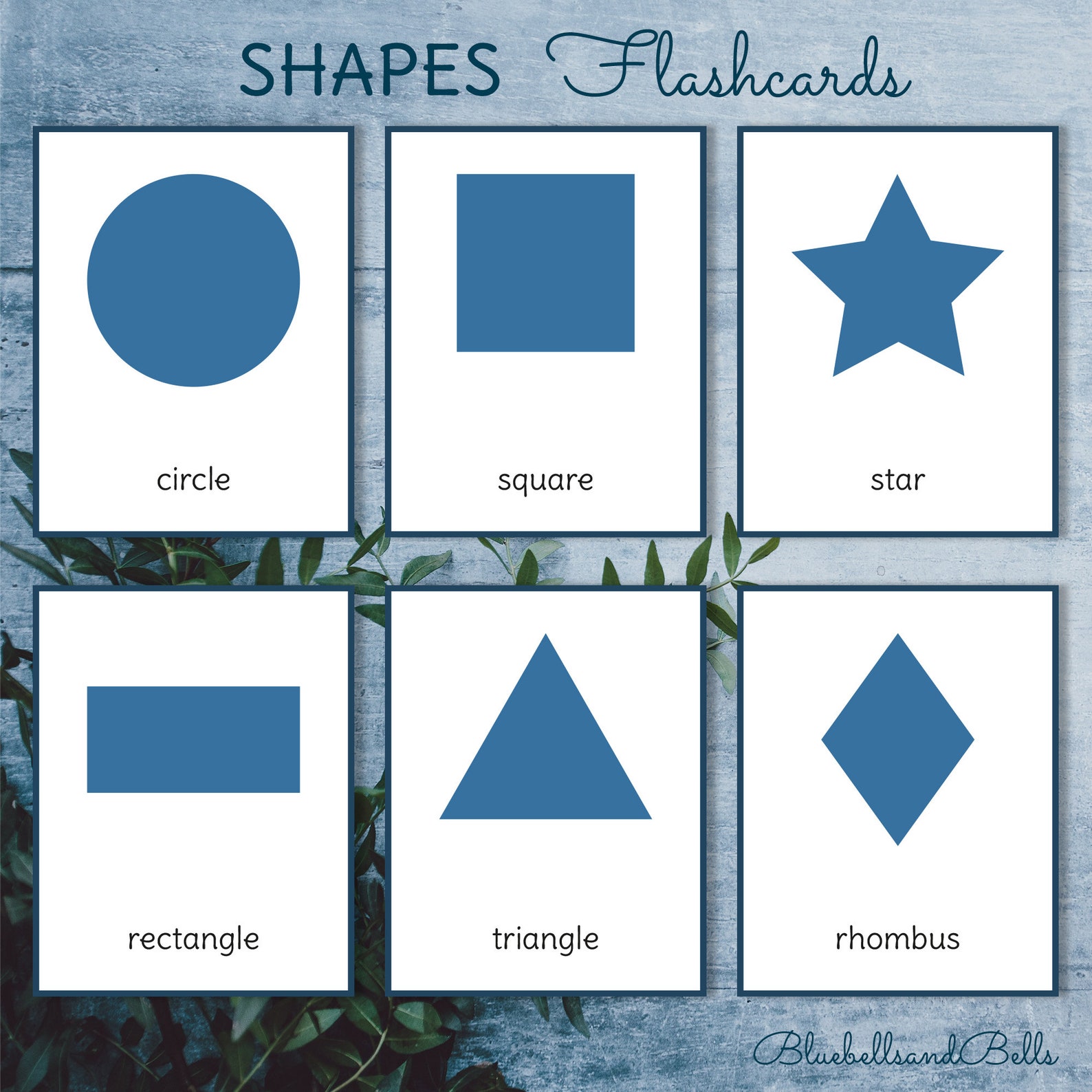 Montessori Printable Shapes Flash Cards. Preschool Matching - Etsy