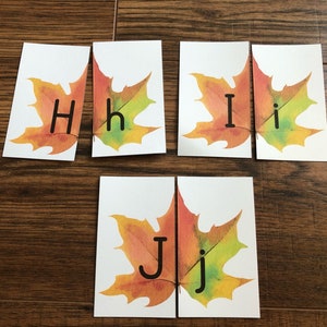 Fall Leaf Letter Matching Puzzles. Montessori Autumn Preschool ...