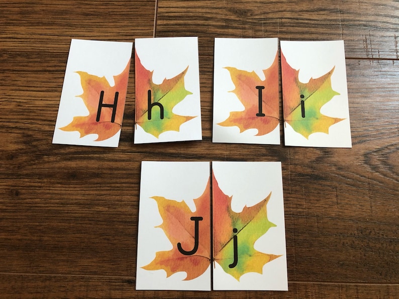 Fall Leaf Letter Matching Puzzles. Montessori Autumn Preschool - Etsy