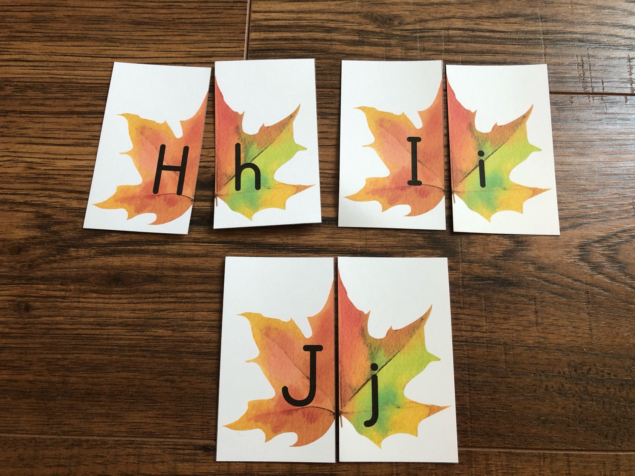 Fall Leaf Letter Matching Puzzles. Montessori Autumn Preschool ...