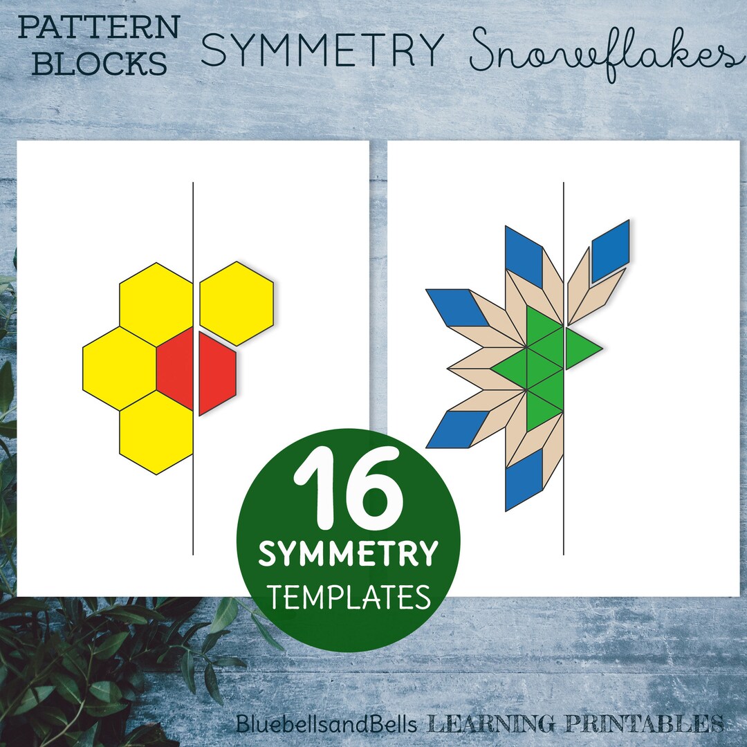 Pattern Blocks Templates Flower Symmetry. Kindergarten and Preschool ...