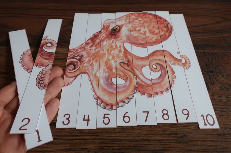 Ocean Animal Preschool Printable Number Sequence Puzzle 1-10. | Etsy