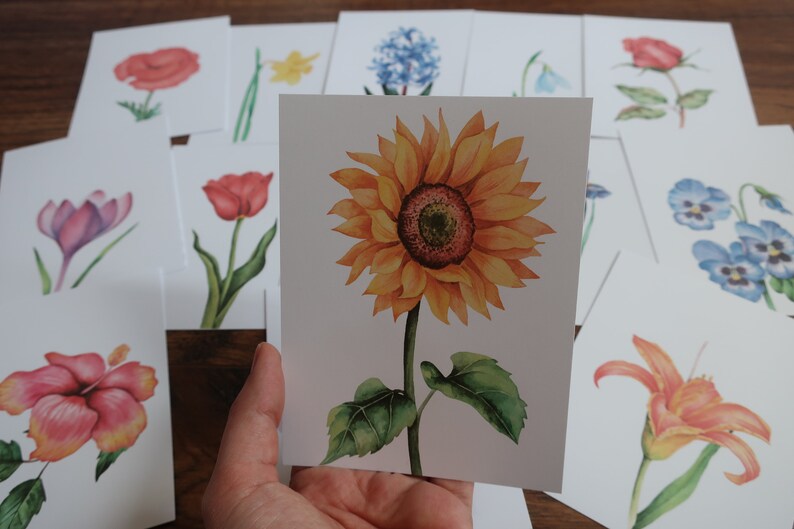 Flower Printable Shadow Matching Cards. Montessori Spring | Etsy