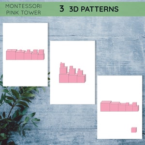 Pink Tower Printable Patterns, Matching Cards and Chart. Montessori ...