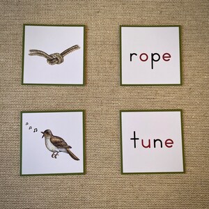 Silent E Montessori Green Series Picture Word Matching Activity. - Etsy