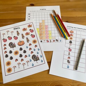 Fall Preschool Printable Graphing Worksheets. Montessori Math Activity ...
