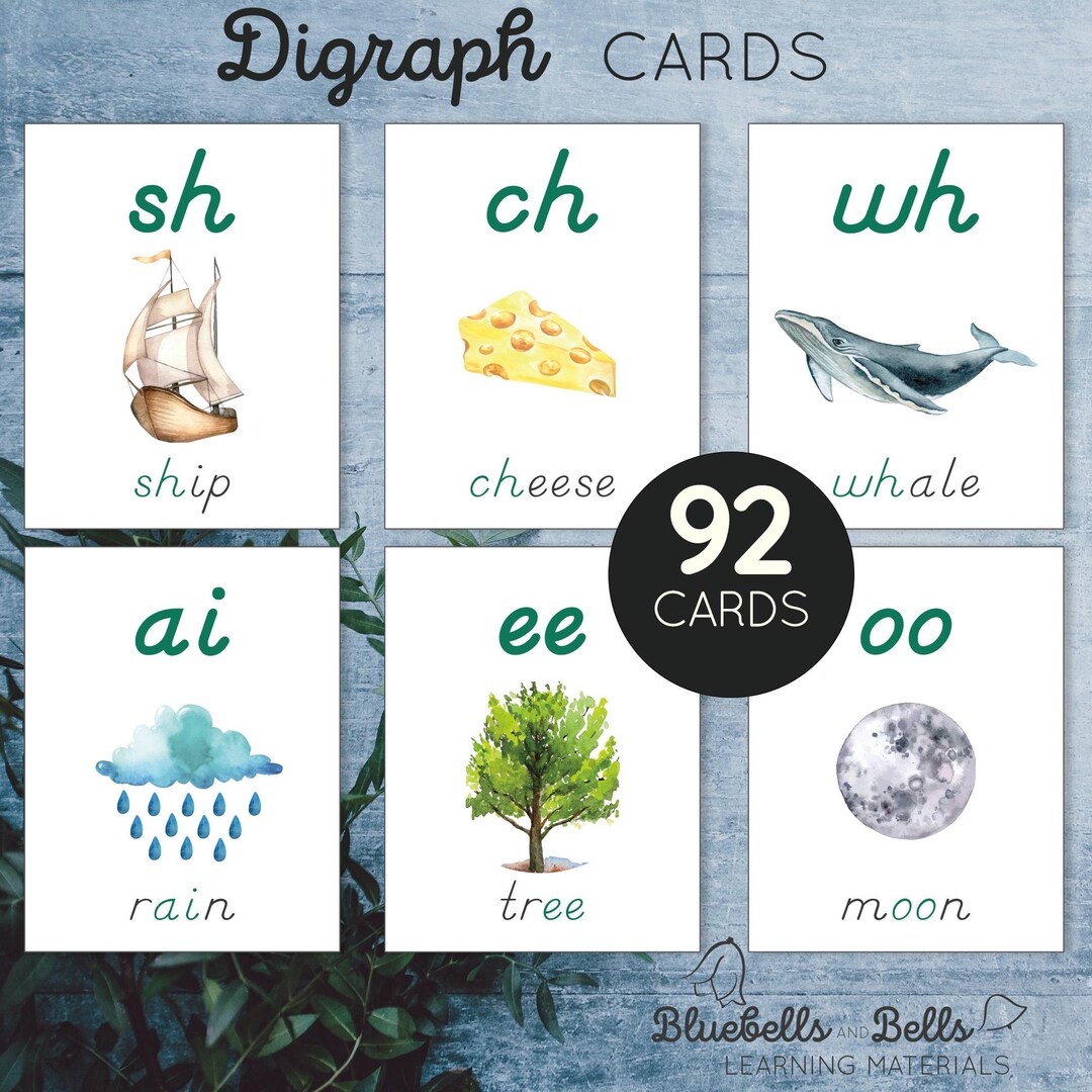 Digraph Cards Printable. - Etsy