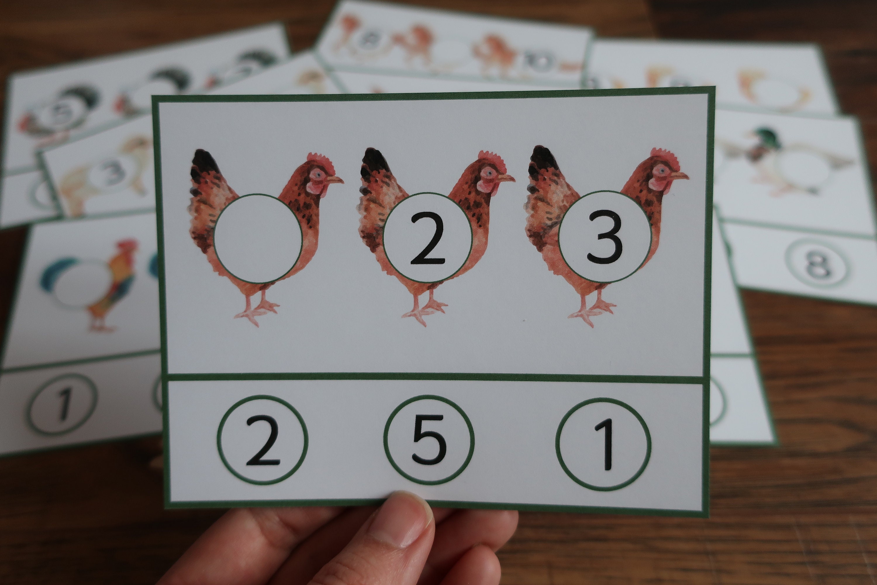 Farm Animal Number Sequence Clip Cards 1-10. Before Between - Etsy