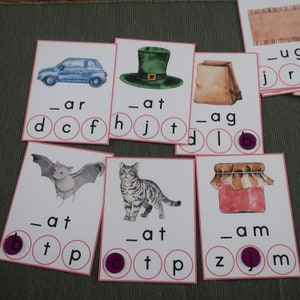 Phonics Printable CVC Word Clip Cards. Beginning Sound Printable ...