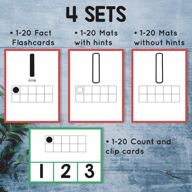 Ten Frames Flash Cards Playdough Mats Count and Clip Cards. - Etsy