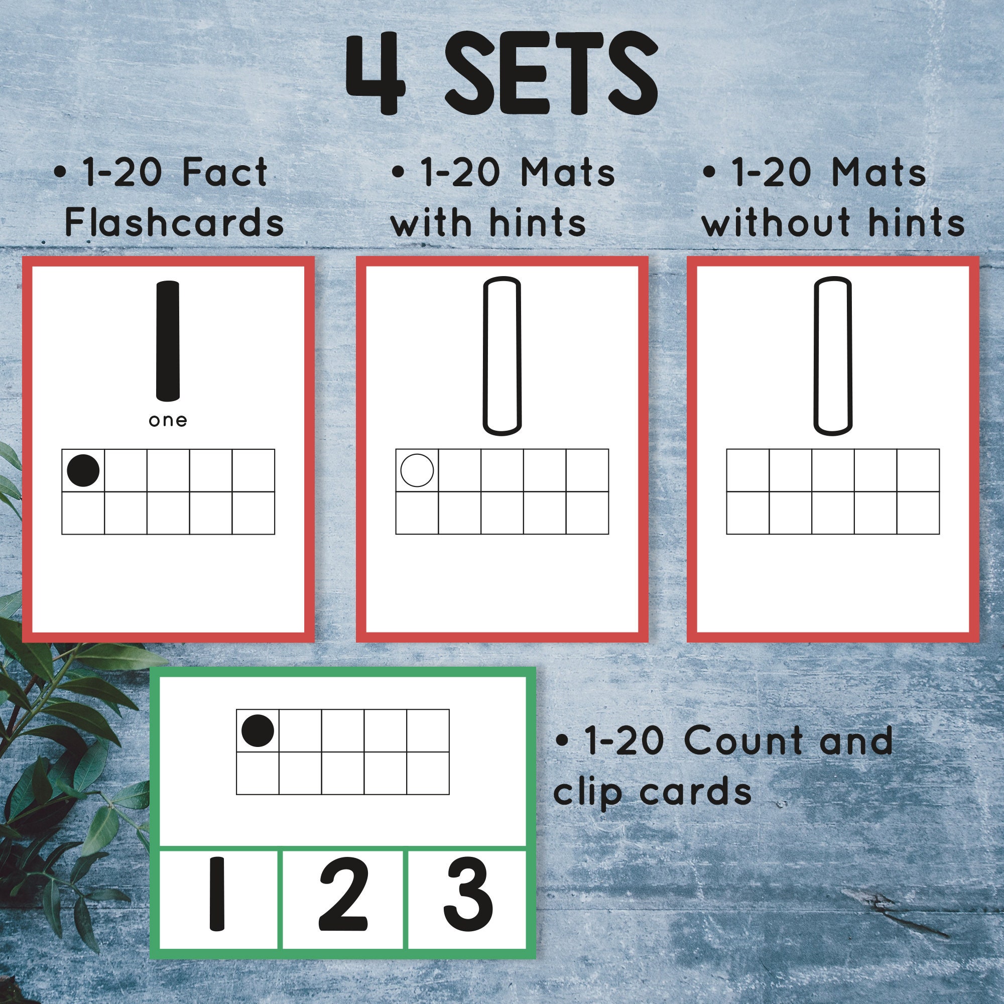 Ten Frames Flash Cards Playdough Mats Count and Clip Cards. - Etsy