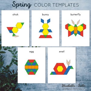 Spring Pattern Blocks Templates. Spring Printable Preschool and ...