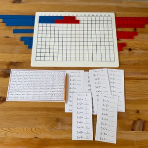 Montessori Addition Strip Board Printable Charts, Booklets, Equation ...