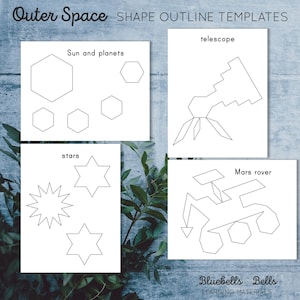Outer Space Pattern Blocks Templates. Solar System Preschool and ...