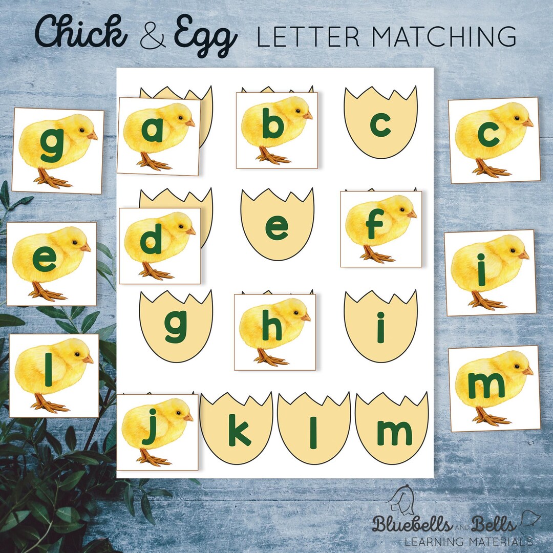 Spring Preschool Printable Letter Matching Chick and Egg. Easter ...