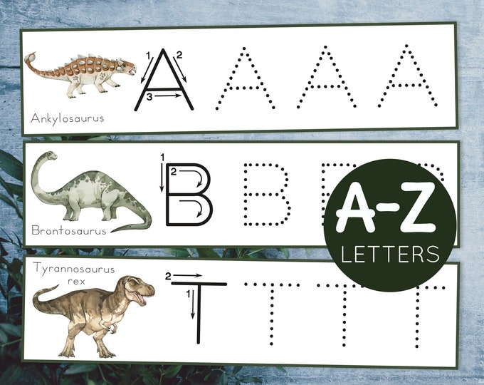 Dinosaur Alphabet Traceable Letters Are Perfect for Teaching Kids the ...