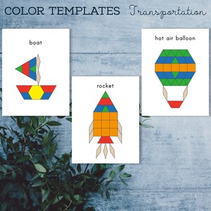 Transportation Pattern Blocks Templates. Preschool and Kindergarten ...