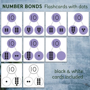 Number Bonds Flash Cards and Task Cards. Math Printable for ...