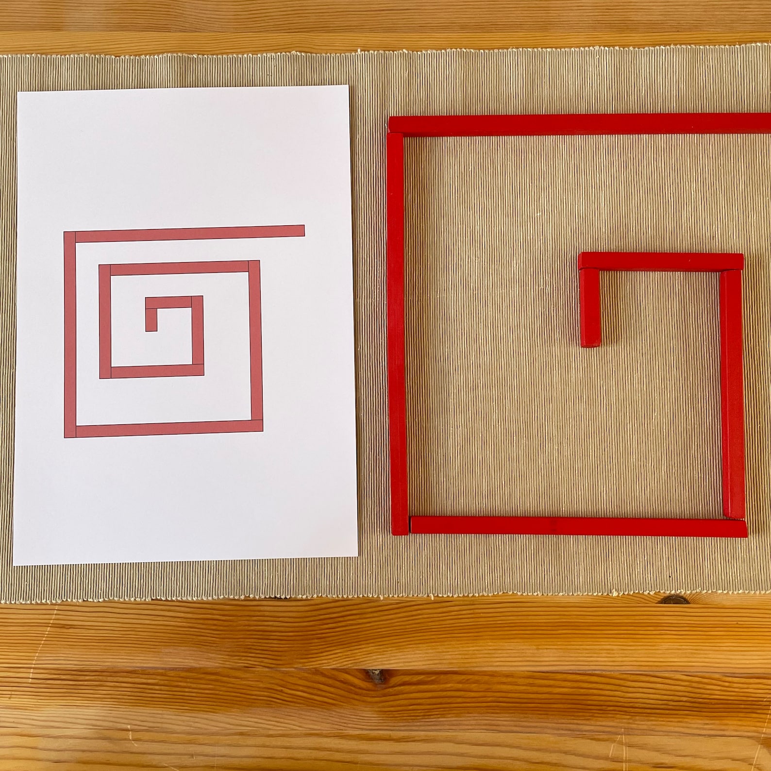 Montessori Red Rods Pattern Cards. Sensorial Extension Printable ...