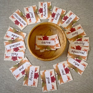 Fall Parts of Speech Sorting Printable Cards. Noun, Verb, Adjective ...