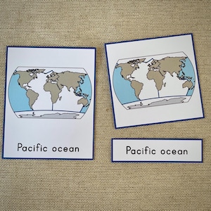 Oceans of the World 3 Part Cards. Montessori Geography Printable ...