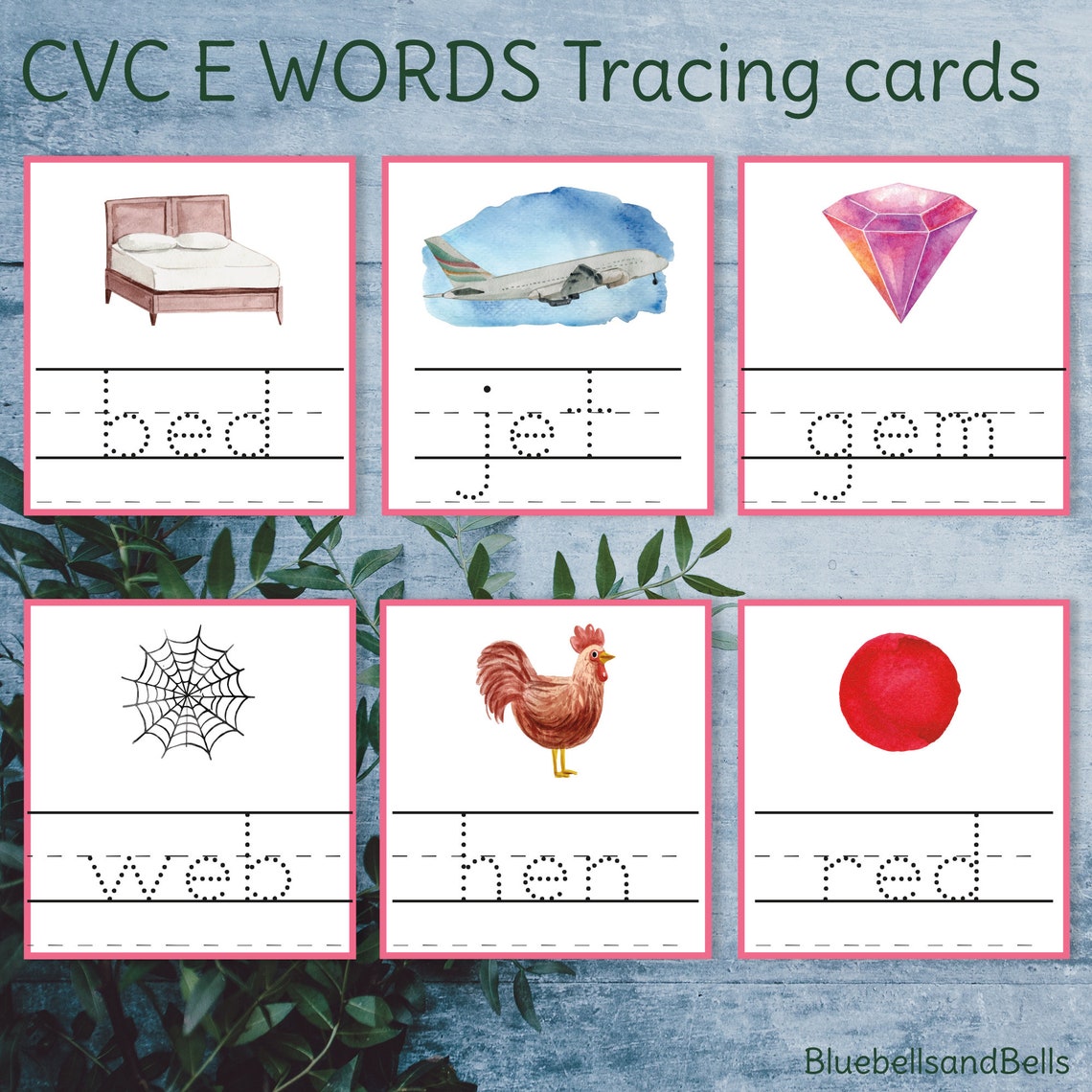 CVC Word Tracing Cards. Montessori Handwriting Practice - Etsy