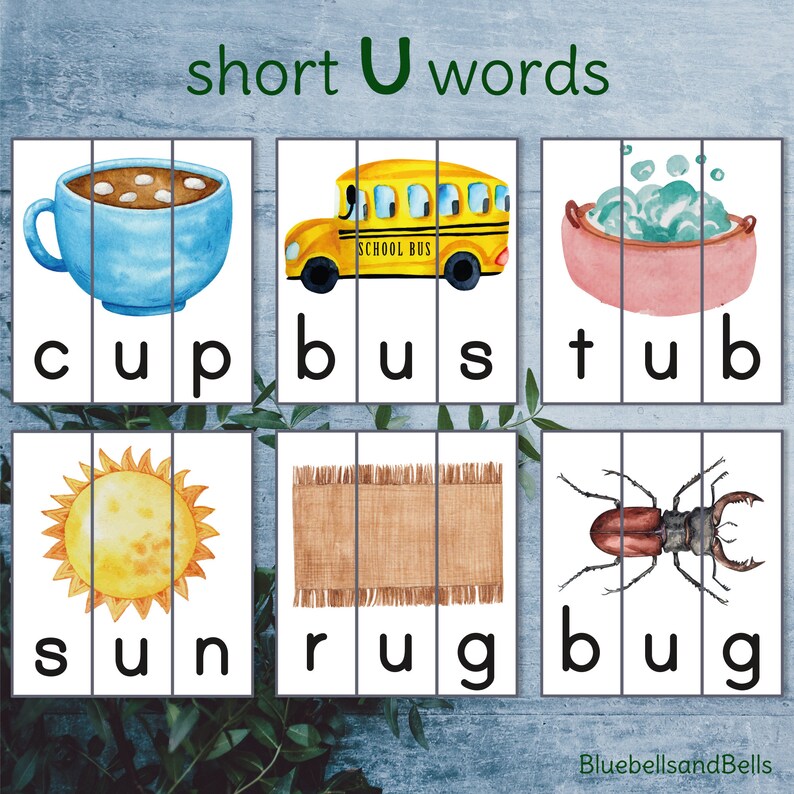Phonics Preschool Printable CVC Word Puzzles. Montessori - Etsy