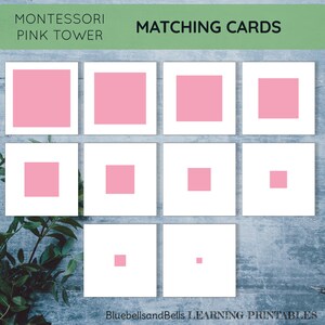 Pink Tower Printable Patterns, Matching Cards and Chart. Montessori ...