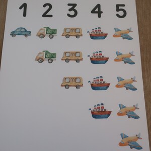 Montessori Toddler Counting Activity Printable Transportation 1-5 ...