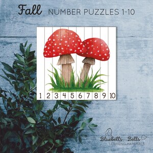 Preschool Fall Printable Number Sequence 1-10 Puzzles. Montessori ...