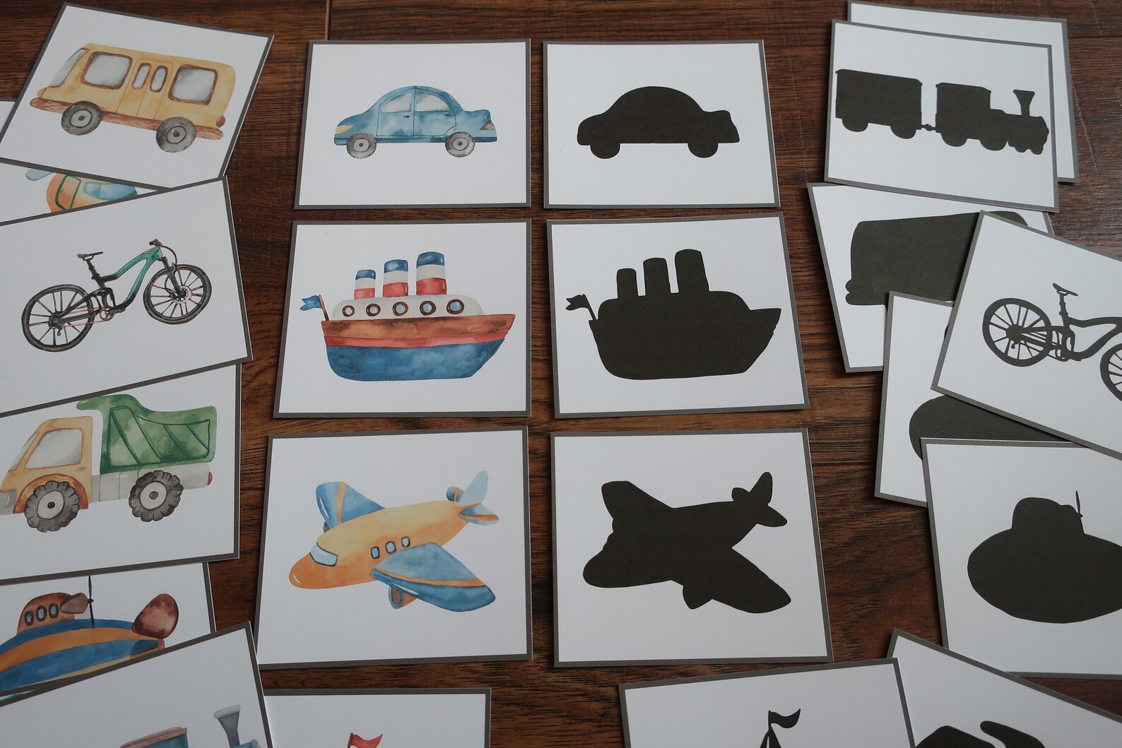 Vehicle Shadow Matching Cards. Montessori Toddler Printable. - Etsy Canada