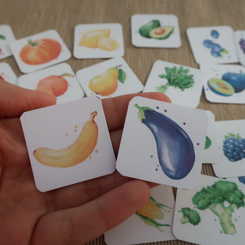 Color Matching Printable Fruits and Veggies. Toddler Sorting - Etsy